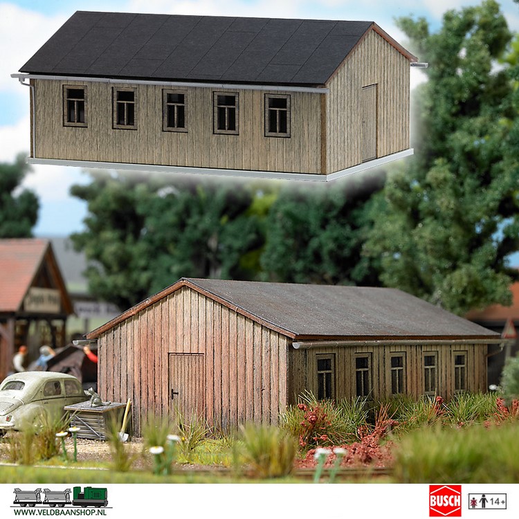 Busch 1544 barak HO bouwpakket | Veldbaanshop